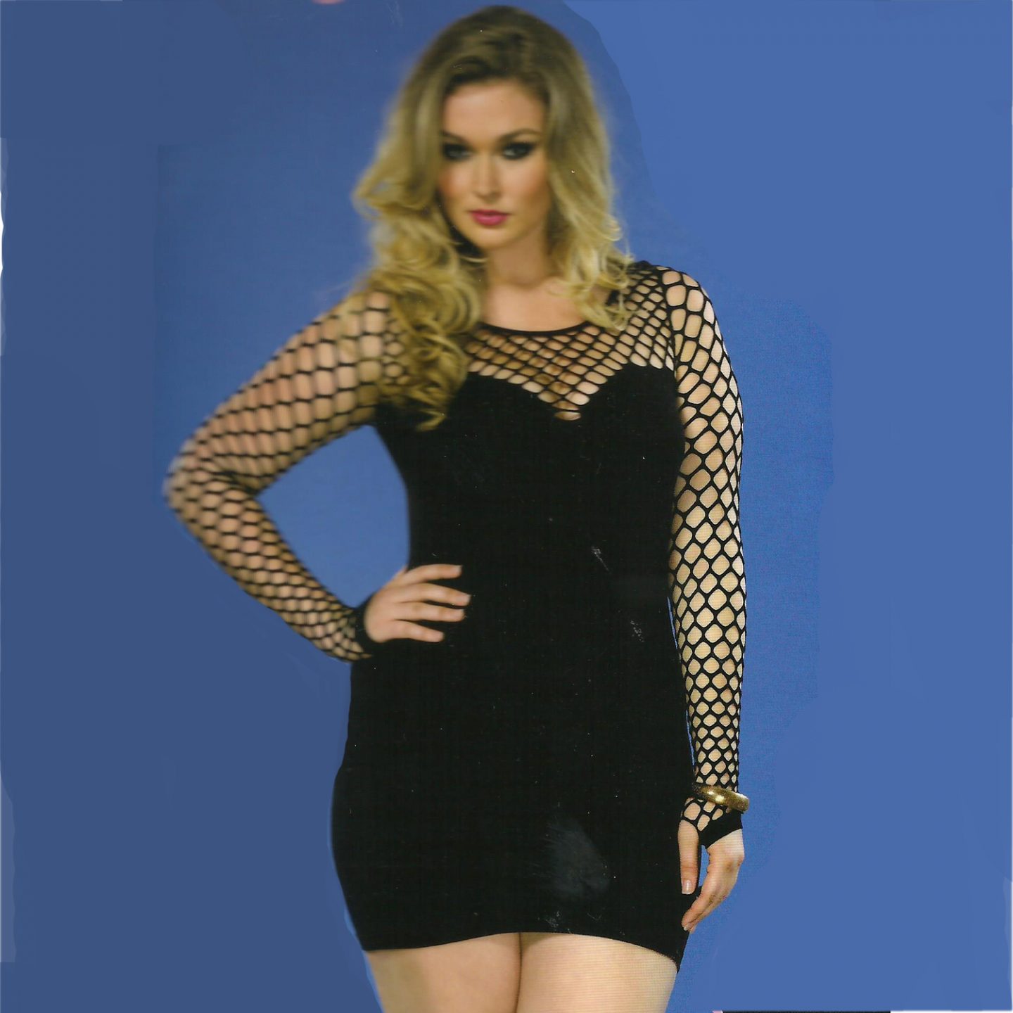 Mini Dress with Diamond Net Sleeves – Shop Wildside